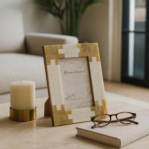 Two Tone Picture Frame with Tile Design - Home Decor Accent Frames ...
