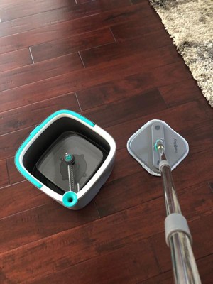 True & Tidy Trueclean Spin Mop & Bucket System With Silicone Sweeper ...