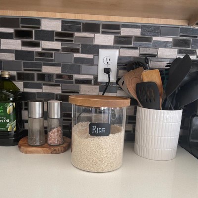 105oz Glass Storage Canister With Wood Lid - Threshold™ : Target