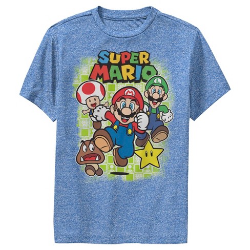 Boy's Nintendo Super Mario Classic Poster Performance Tee - Royal Blue ...
