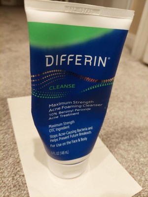 Differin Maximum Strength Acne Foam Face And Body Cleanser 10% Bpo - 5 ...