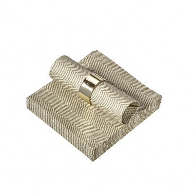 Silver Spoons Herringbone Linen Look Napkins For Events, Bronze ...