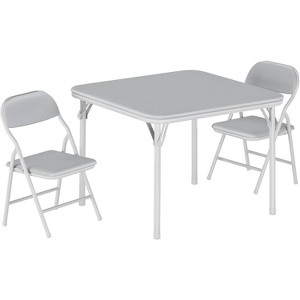 Kids Folding Table and Chair Set, Upholstered Padded Seats, Foldable ...