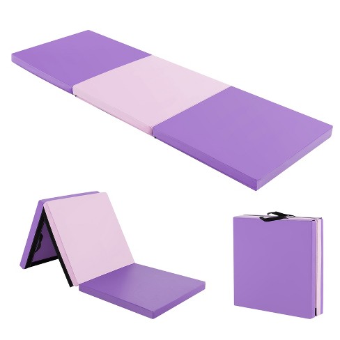 Costway Tri-fold Folding Exercise Mat 6 Ft X 2 Ft Portable Gymnastics ...