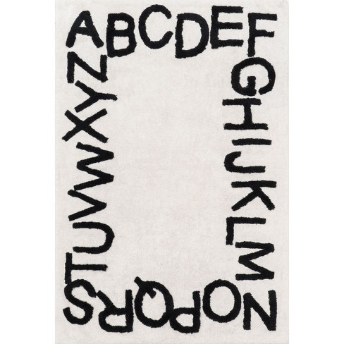 Nuloom Kids Washable Alphabet Rug 3' X 5' In Ivory : Target