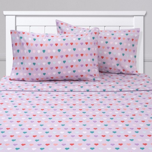 Hearts Microfiber Kids' Sheet Set By Sweet Home Collection®- Full : Target
