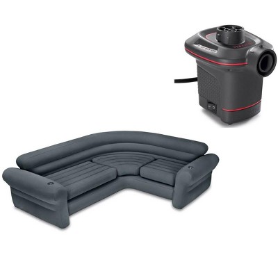 Intex Inflatable Corner Sectional Sofa W/ Cupholders & 12v Corded ...