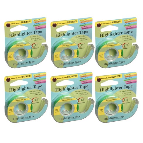 Lee Products Removable Highlighter Tape, Green, Pack Of 6 : Target