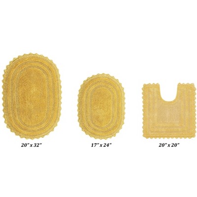20" X 32" Lilly Crochet Collection Yellow 100% Cotton Reversible Oval ...