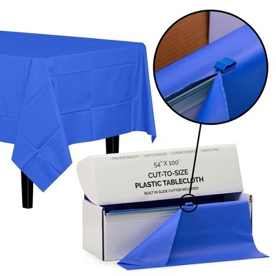 Crown Display 54" X 100' Cut To Size Disposable Plastic Tablecloth Roll ...