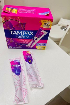 Tampax Pocket Radiant Compact Tampons Regular Absorbency - Unscented ...