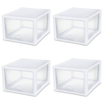 Sterilite 27 Quart Plastic Stackable Storage Container Bin W/built-in ...
