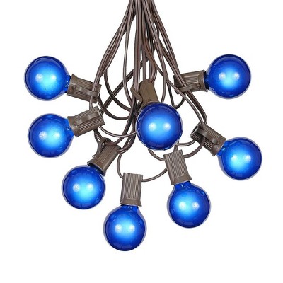 Novelty Lights 25 Feet Blue G40 Globe Outdoor Patio String Lights ...