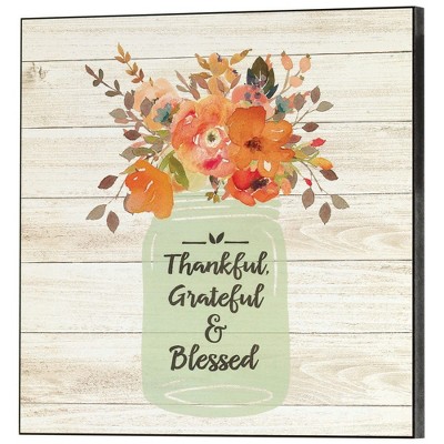 Dicksons Thankful Grateful and Blessed Woodgrain 11 x 11 MDF Wall Art ...