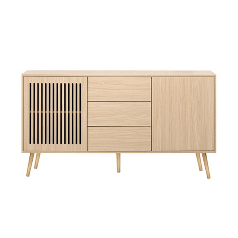 Bella Depot 58.20''w Modern Cabinet With Doors And Drawers-natural : Target