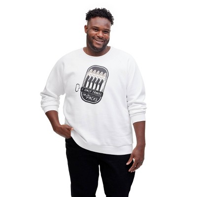 Adult "i Only Travel In Packs" Sardine Crewneck Sweatshirt - White ...