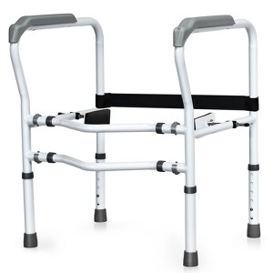 Gymax Toilet Handrail Upgraded Toilet Safety Rail Free Stand Bathroom ...