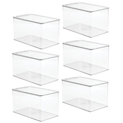 Mdesign Stackable Fabric Closet Storage Organizer Box, 6 Pack : Target