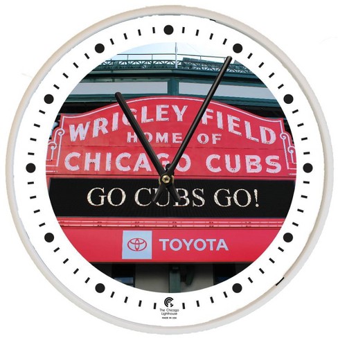 12.75" X 1.5" Wrigley Field Marquee Decorative Wall Clock White Frame ...