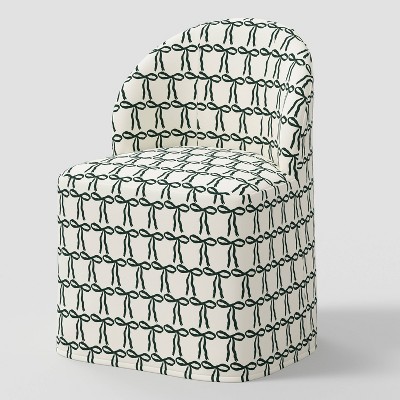 Tub Dining Chair Slipcover In Tar Dainty Bows Emerald Oga - Threshold ...