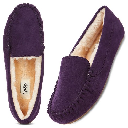 Floopi Women's Lily Moccasin Faux Suede Slippers : Target