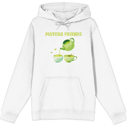 Matcha Friends Matcha Tea Adult White Long Sleeve Hoodie-large : Target