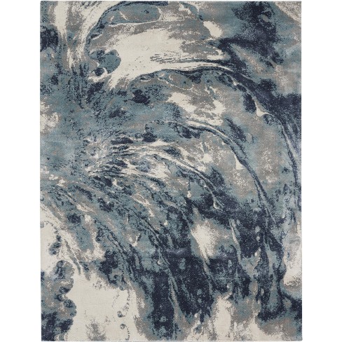 Nourison American Manor Abstract Indoor Area Rug Blue/ivory 7'10" X 9 ...
