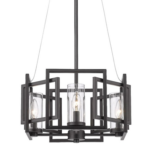 Golden Lighting Marco 4-light Pendant In Matte Black With Clear Glass ...