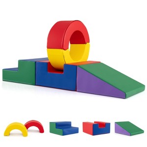 Costway 5 Pieces Foam Climbing Toys, Colorful PU Leather Climbing ...