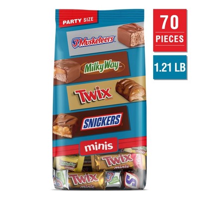 Snickers, Twix, Milky Way, & 3 Musketeers Minis Chocolate Candy Bars ...