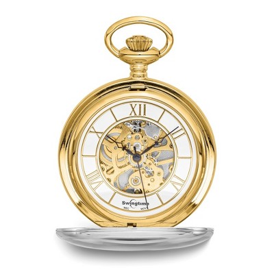 Black Bow Jewelry Swingtime Chrome-finish Brass Mechanical Pocket Watch ...