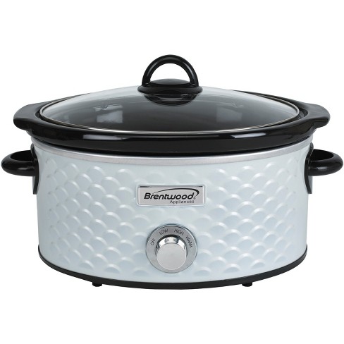 Brentwood 4.5-quart Scallop Pattern Slow Cooker (white) : Target