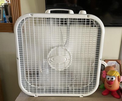 Lasko 3733 Box Fan White: 20" Portable Floor Fan For Rooms, 3 Speeds, Air Circulation, Indoor ...