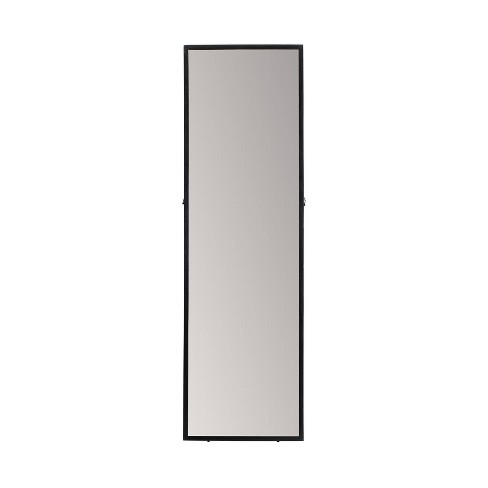 Brewster Carmen Black Rectangular Linear Mirror: Modern Floor Mirror ...