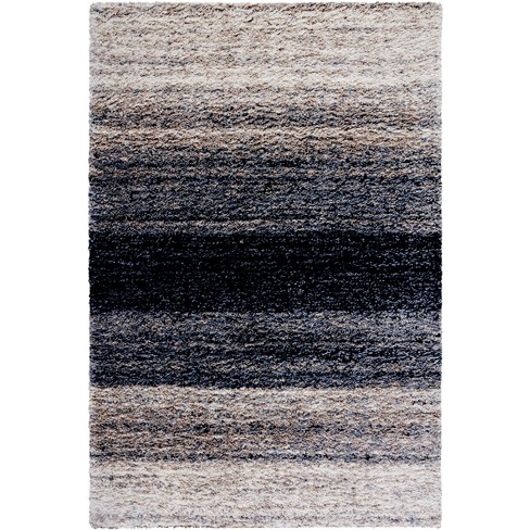 Berber Shag Ber414 Power Loomed Area Rug - Grey/charcoal - 8'8"x12 ...