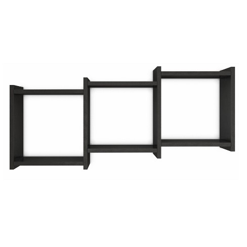 35.5" X 16.3" Connected Three Cube Wall Shelf Black - Danya B. : Target