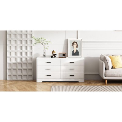 Xiyuyeu 6 Drawer Double Dresser For Bedroom,modern Style Drawers With ...