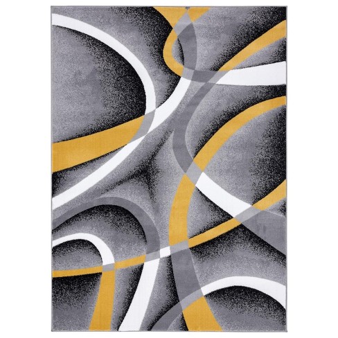 Luxe Weavers Modern Abstract Geometric Yellow 8x10 Area Rug : Target