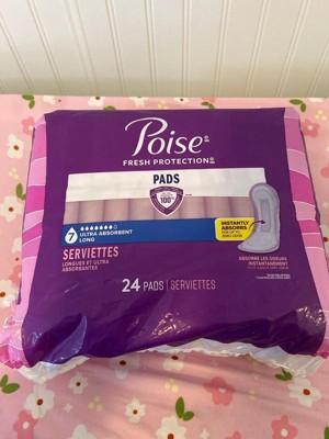 Poise Incontinence Pads for Women - Ultra Absorbency - 7 Drop - Long ...