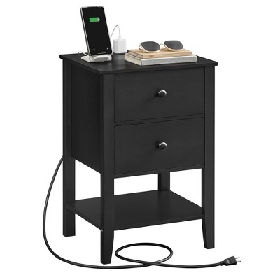 Vito Nightstand Charging Station Pure Black - South Shore : Target