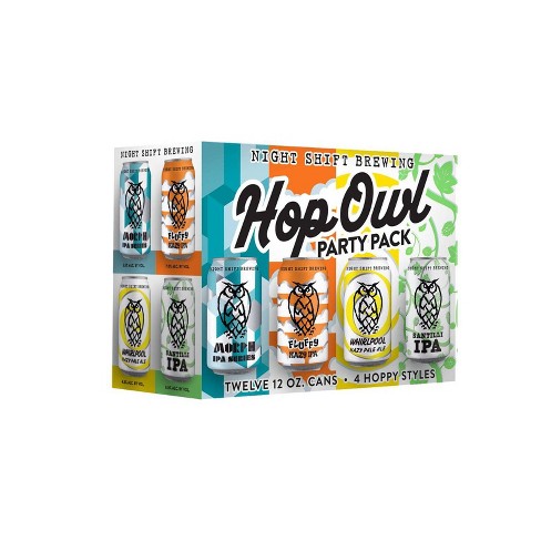 Night Shift Brewing Hop Owl Party Pack - 12pk/12 Fl Oz Cans : Target
