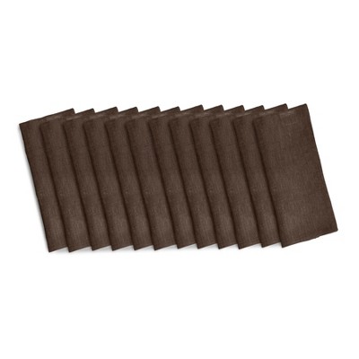 Solino Home Linen Cocktail Napkins Chambray Brown Set Of 12, 9 X 9 ...