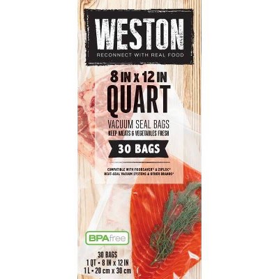 Weston Vacuum Sealer Bags Quart Size 30ct 30-0111-w : Target