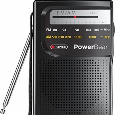 Powerbear Portable Radio | Am/fm, 2aa Battery Operated With Long Range ...