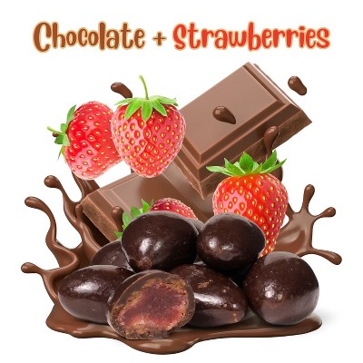 Dark Chocolate Covered Dried Strawberries 12 oz : Target
