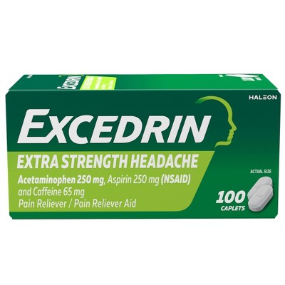 Excedrin Extra Strength Pain Reliever Caplets - Acetaminophen/aspirin ...