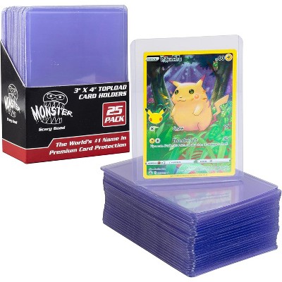 Monster Top Loaders For Collectible Trading Cards - 25 Count 3x4" Clear ...