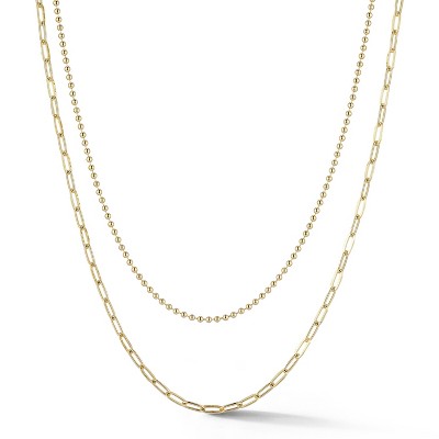 Sphera Milano Italian Sterling Silver Double Layer Ball and Paperclip ...