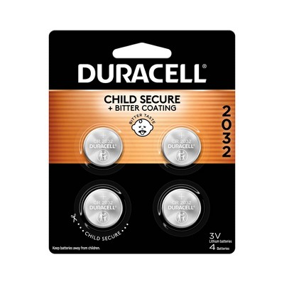 Duracell 2032 Lithium Coin Battery - 4pk Specialty Battery W/ Bitterant ...