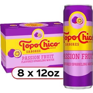 Topo Chico Sabores Passion Fruit Flavored Water - 8pk/12 fl oz : Target